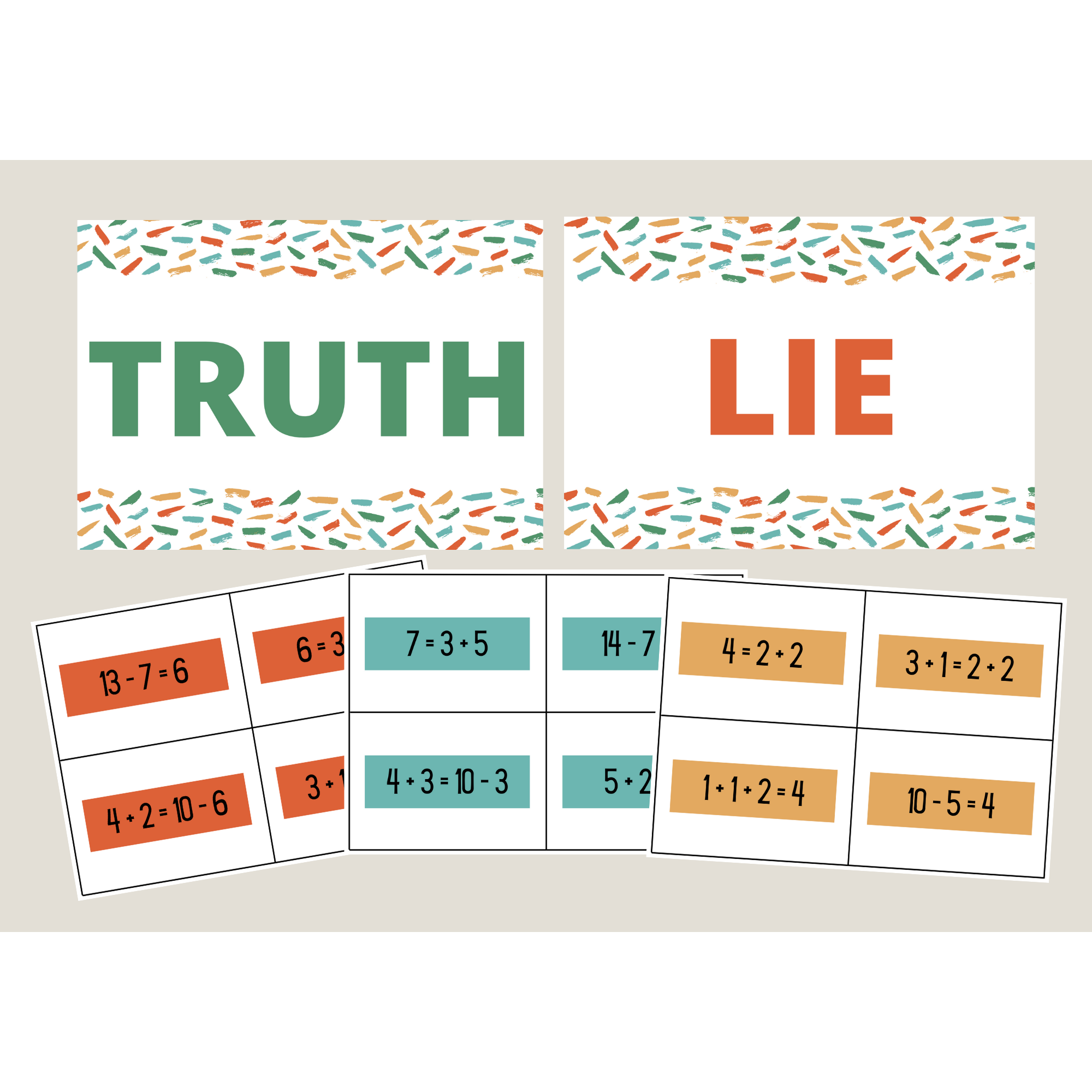 3 Truths and a Lie - Addition and Subtraction activity – The Teacher Author